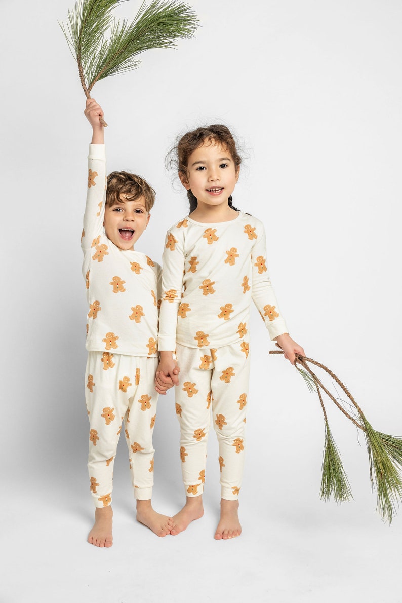Gingerbread Cookie Two-piece Kids Pajama Set - Etsy