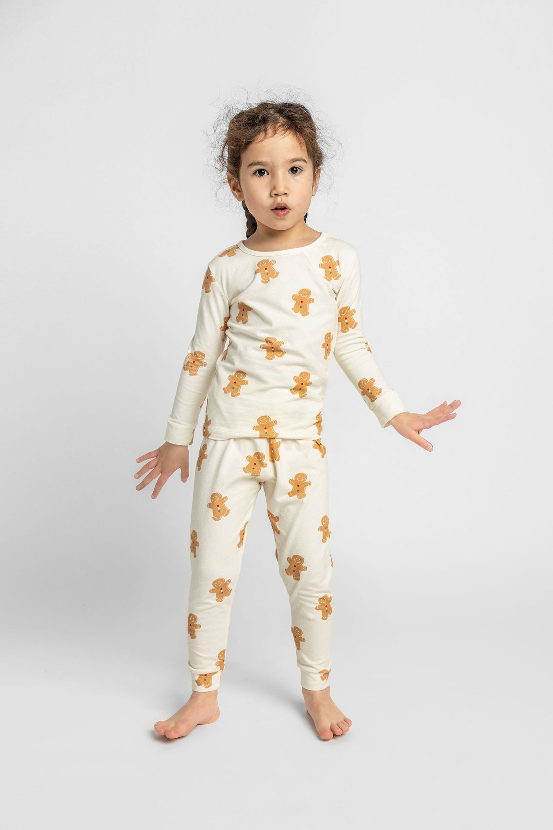 Gingerbread Cookie Two-piece Kids Pajama Set - Etsy