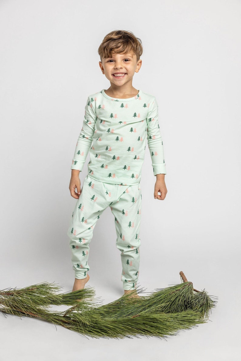 Festive Trees Two-piece Pajama Set for Kids - Etsy