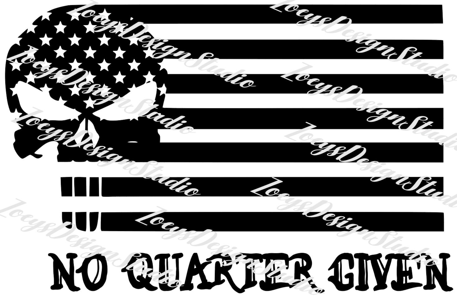 Black Flag Skull No Quarter Given SVG/DXF File Cricut, Silhouette - Etsy