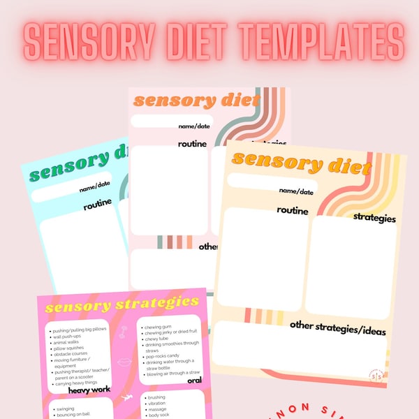 Sensory Diet Template - Etsy