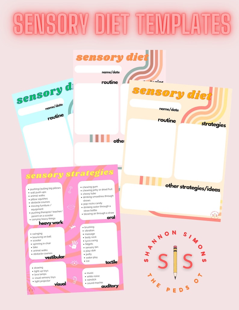 Sensory Diet Template - Etsy