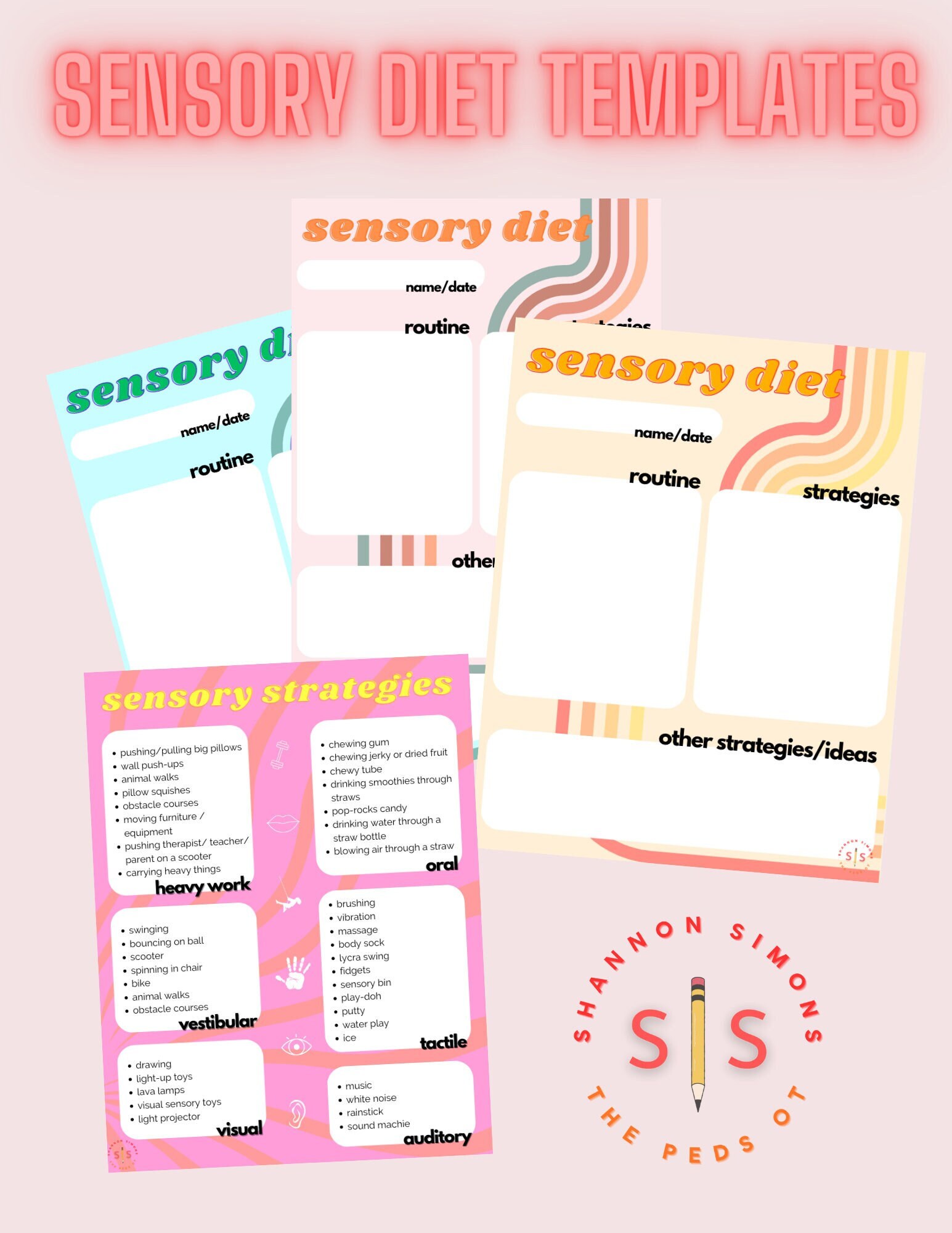 Sensory Diet Template - Etsy