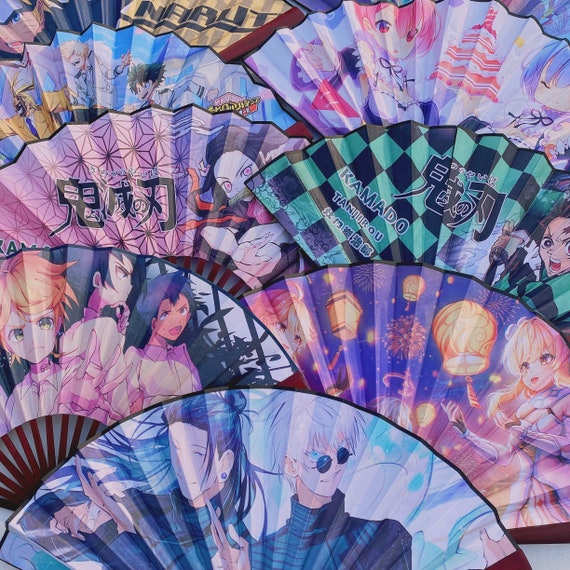 Anime Hand Fans 10 Anime Folding Fans MHA Hand Fan | Etsy