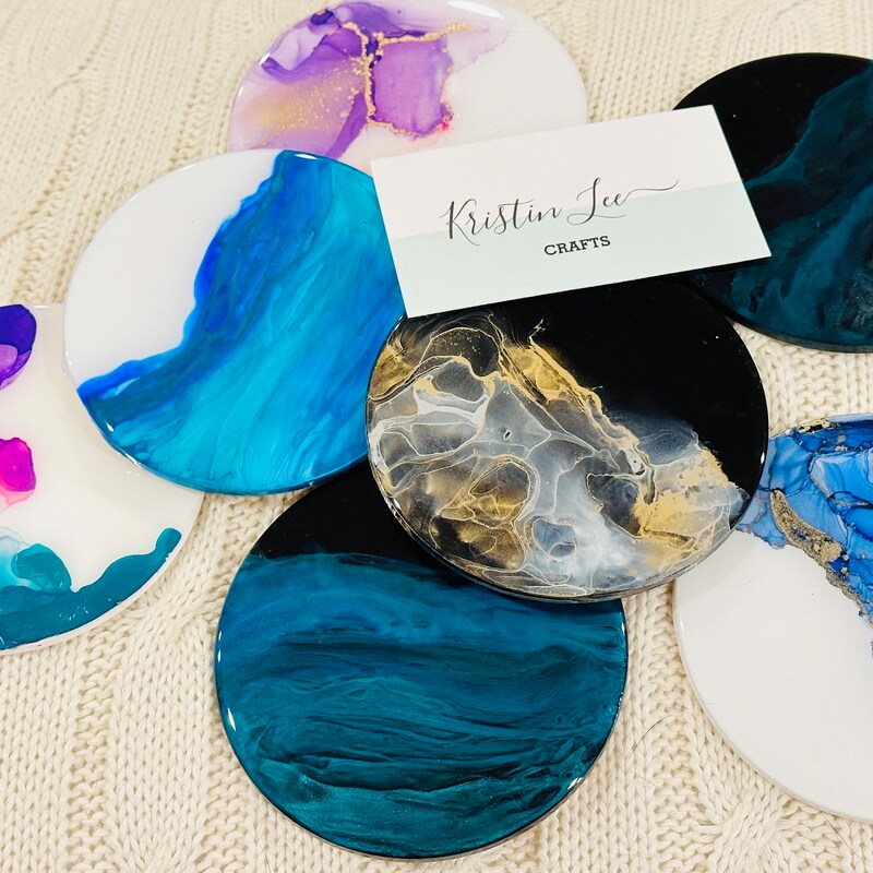 Alcohol Ink Coasters - Etsy