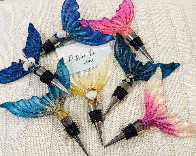 Wine Bottle Stoppers Mermaid Tail Ocean Wine Bottle Topper, Wine Gift ...