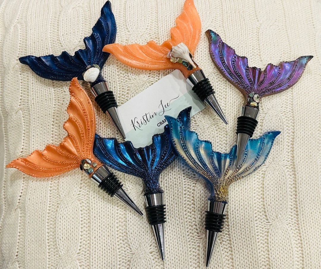 Wine Bottle Stoppers Mermaid Tail Ocean Wine Bottle Topper, Wine Gift ...