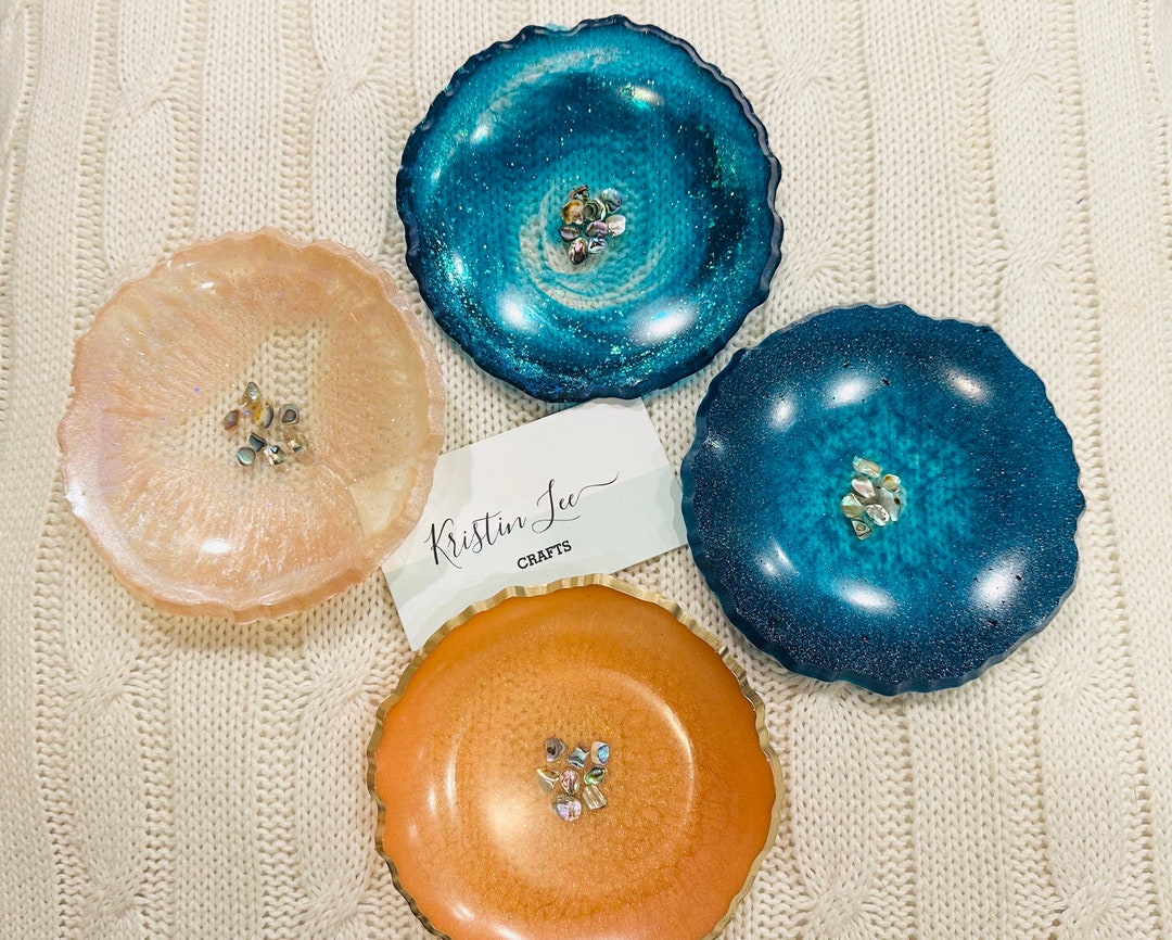 Abalone Shell Resin Trinket Dish, Resin Ring Dish, Jewelry Container ...