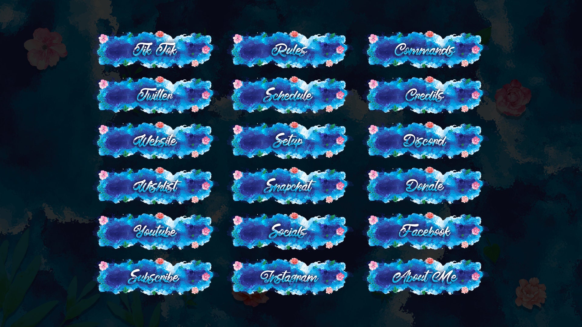 ANIMATED Water Stream Pack - (screens, Panels, Webcam, Alerts ...