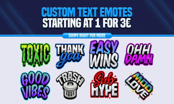 Custom Made Text Emotes for Streaming Discord and Co. | Etsy UK