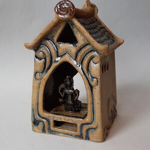 Stoneware Temple Shrine, Handmade Pottery Ceramic Temple, for Incense ...