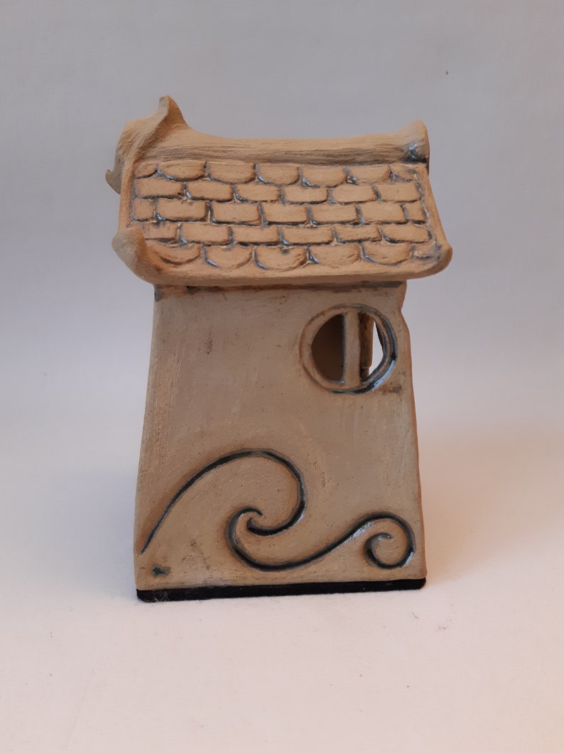 Stoneware Temple Shrine, Handmade Pottery Ceramic Temple, for Incense ...