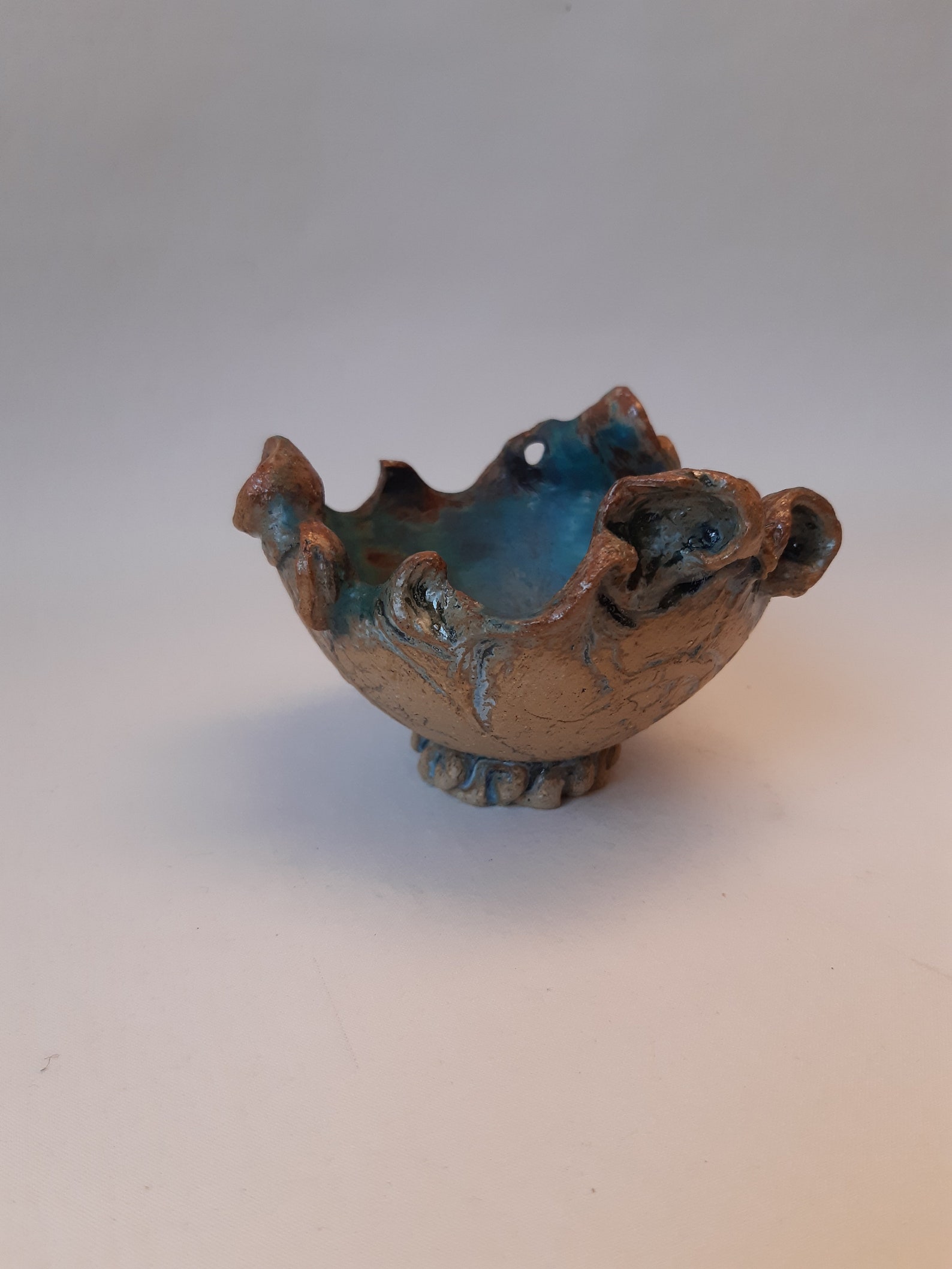 Stoneware Wave Helm Design Bowl, Handmade Pottery Ceramic Bowl, for ...