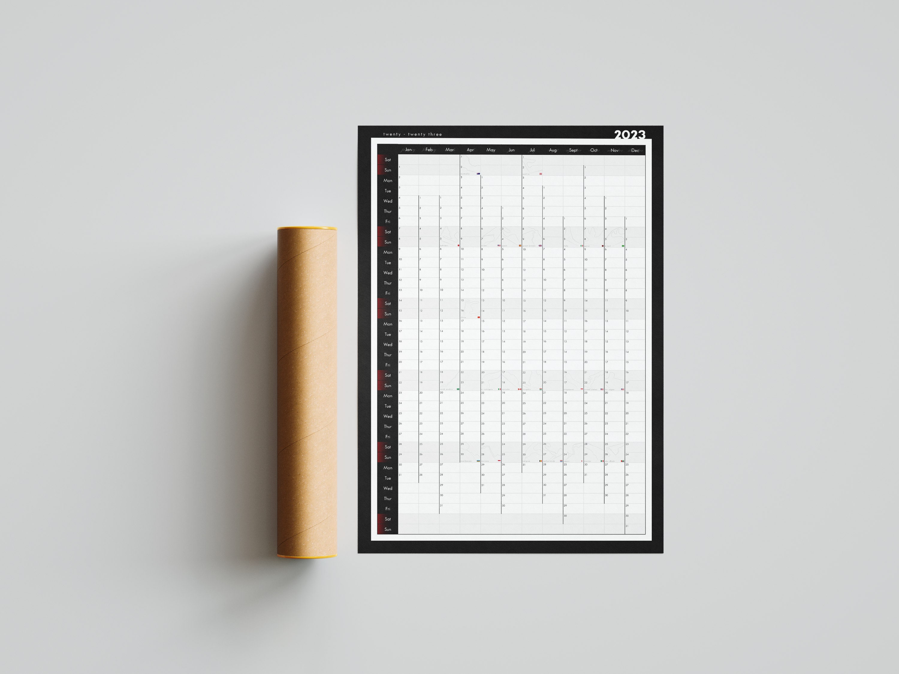 F1 2023 Season Calendar Office Wall Planner Formula 1 Poster Print F1 ...