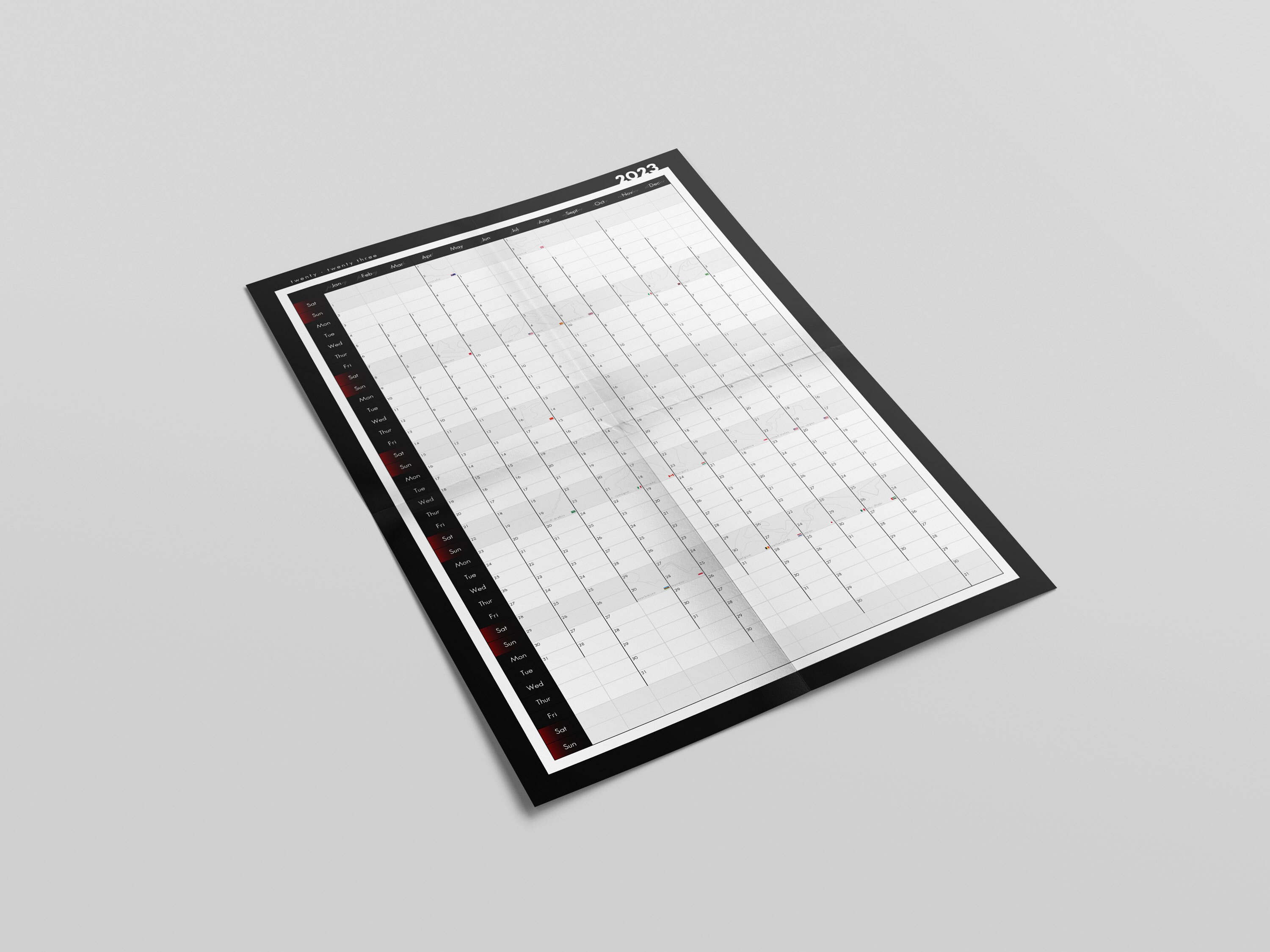 F1 2023 Season Calendar Office Wall Planner Formula 1 Poster Print F1 ...