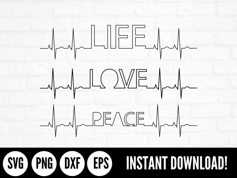 EKG SVG, Live Svg, Laugh Svg, Love Svg, Electrocardiogram Svg, Dxf, Png ...