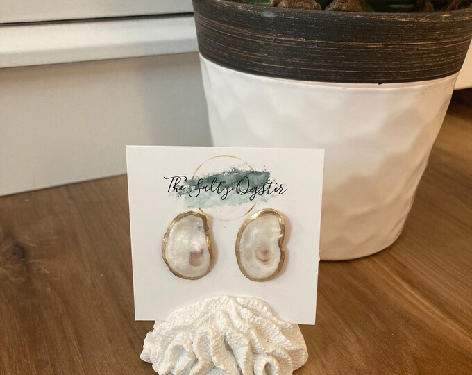 Oyster Shell Stud Earrings, Minimal Jewelry, Boho Jewelry, Natural Oyster Shells, Bridesmaids ...