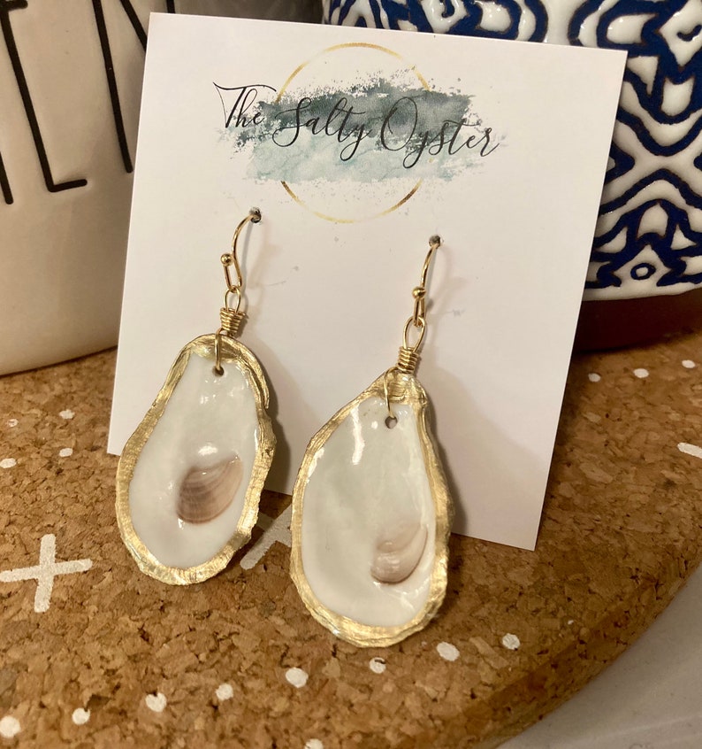 Beautiful Oyster Shell Dangle Earrings Oyster Shell Earrings - Etsy