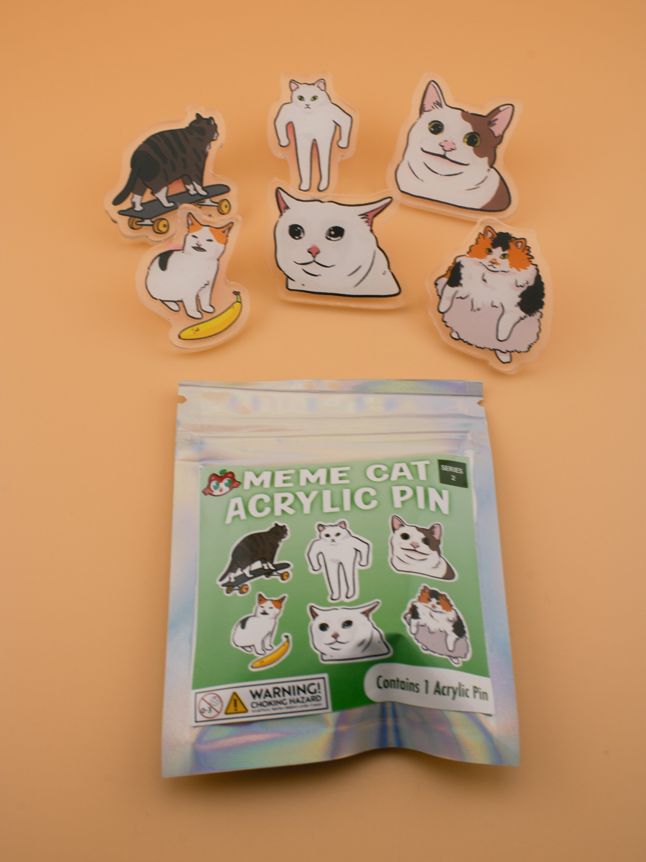 Cat Meme Pin Blind Bag series 1 & 2 Mystery Chance Acrylic - Etsy