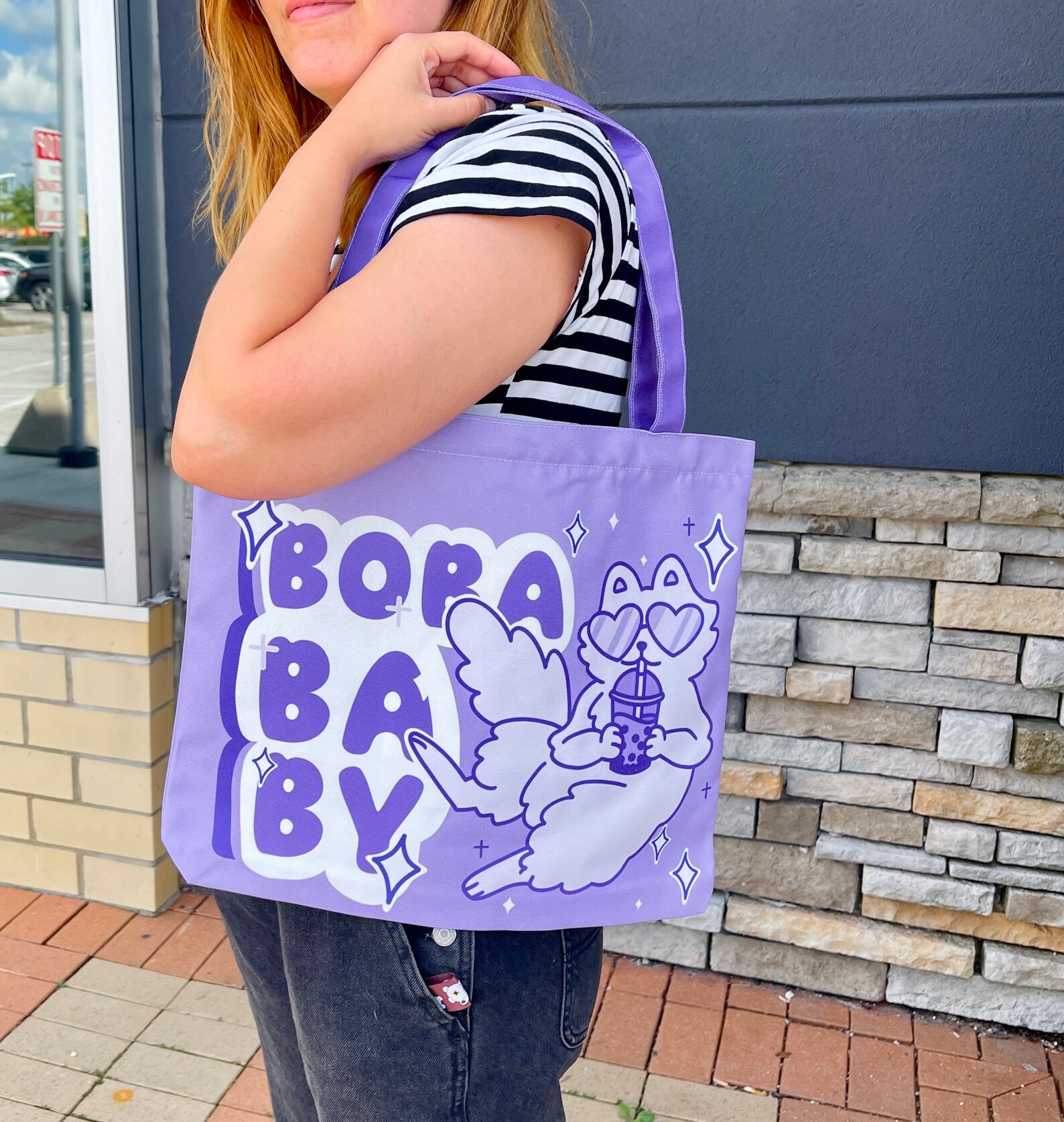Boba Baby Tote Bag Color Options Available Zipper and Pocket Cute ...