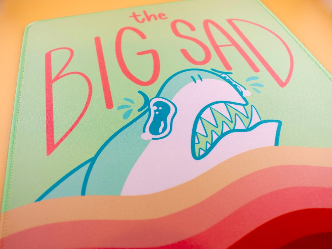 Big Sad Shark Mousepad Funny Crying Sea Animal Relatable - Etsy