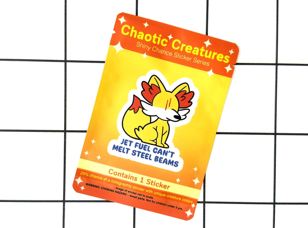 Fire Type Fox | Chaotic Creatures Shiny Chance Sticker - Etsy