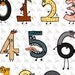 Set of Animals Numbers, 0-9 Animal Numbers Clipart, PNG, Sublimation - Etsy