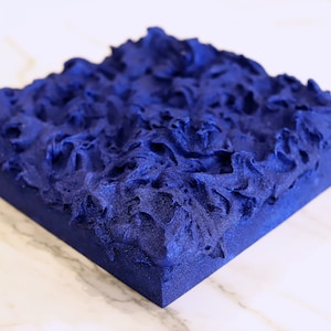 Blue Texture Wall Art Plaster Artwork Royal Blue Shiny Glitter Art ...