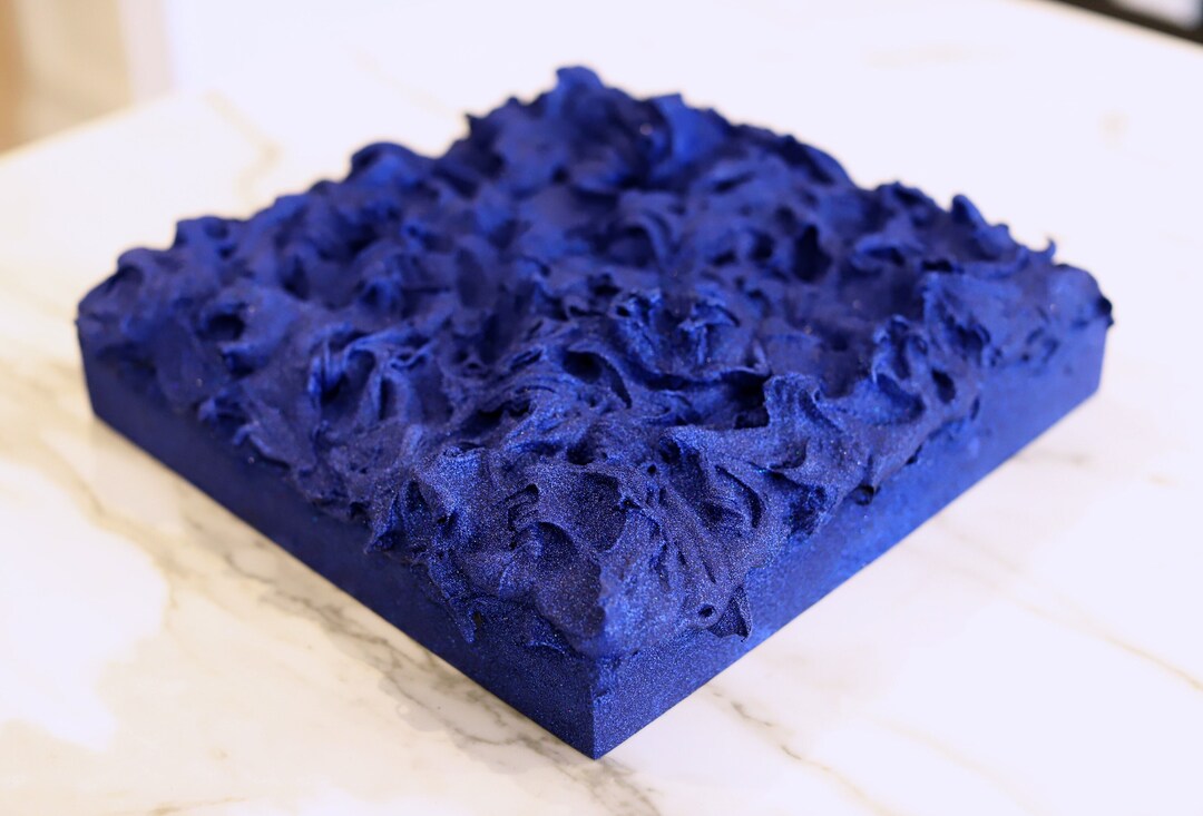 Blue Texture Wall Art Plaster Artwork Royal Blue Shiny Glitter Art ...