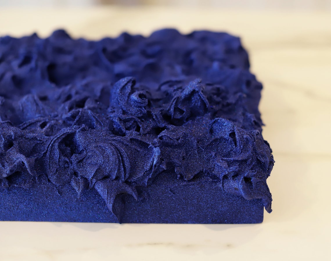 Blue Texture Wall Art Plaster Artwork Royal Blue Shiny Glitter Art ...