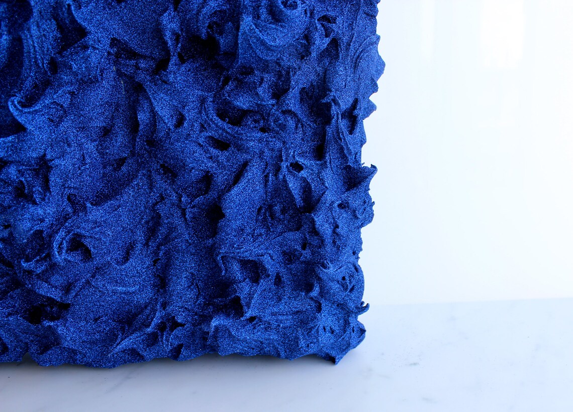 Blue Texture Wall Art Plaster Artwork Royal Blue Shiny Glitter Art ...