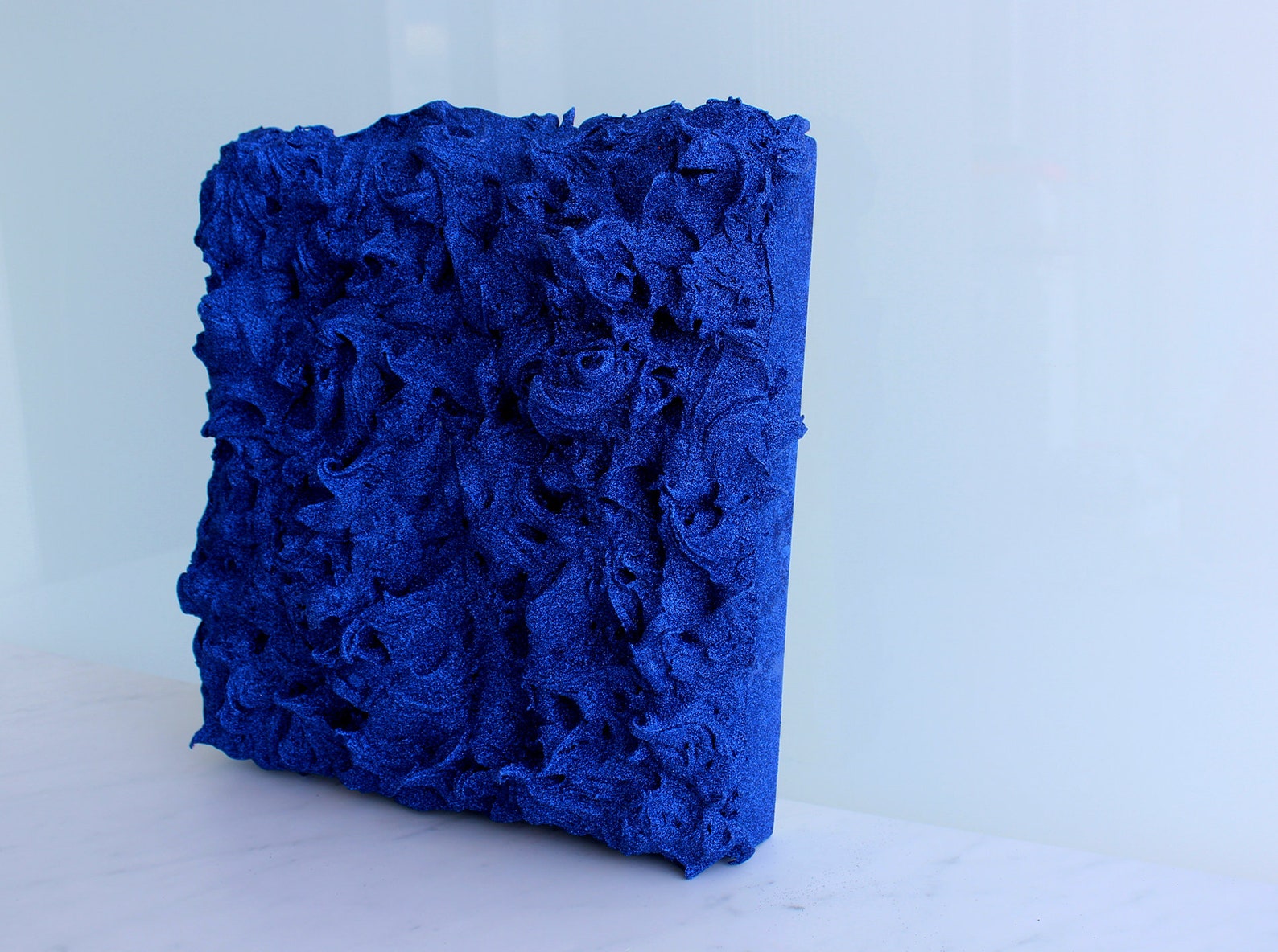 Blue Texture Wall Art Plaster Artwork Royal Blue Shiny Glitter Art ...