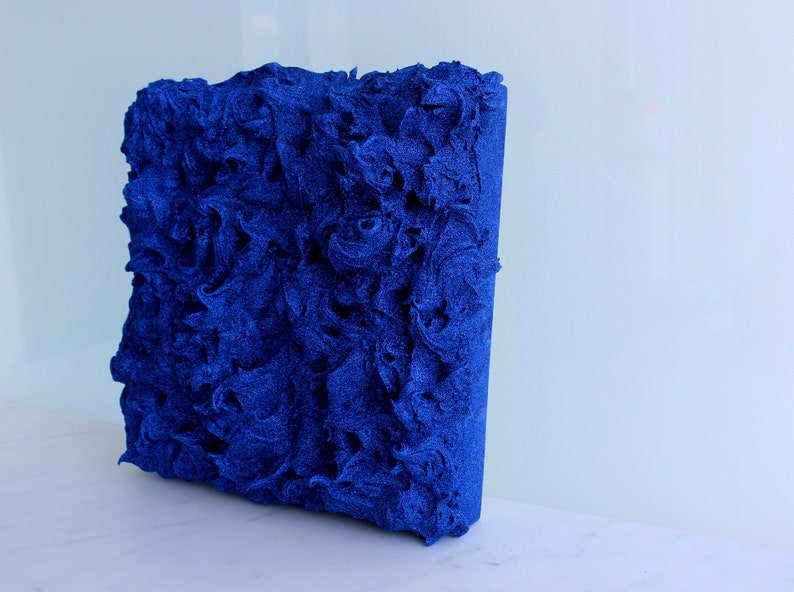 Blue Texture Wall Art Plaster Artwork Royal Blue Shiny Glitter Art ...