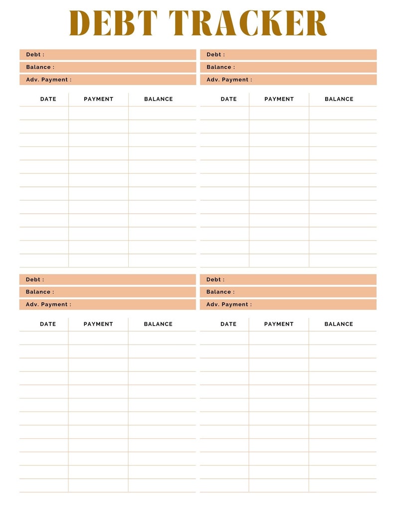 Debt Tracker - Etsy