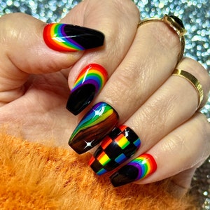 Rainbow Pride Press on Nails, Pride Flag, Queer, LGBT, Gay, Pride Nails ...