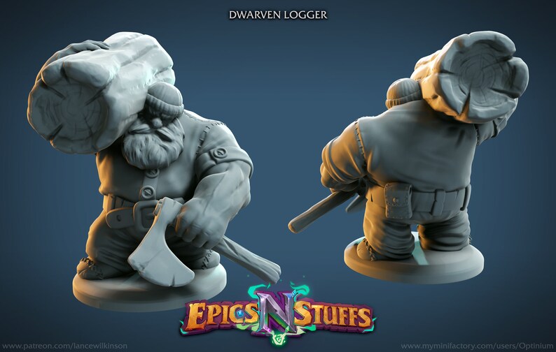 Dwarven Logger Lumberjack Detailed Primed Miniature for - Etsy