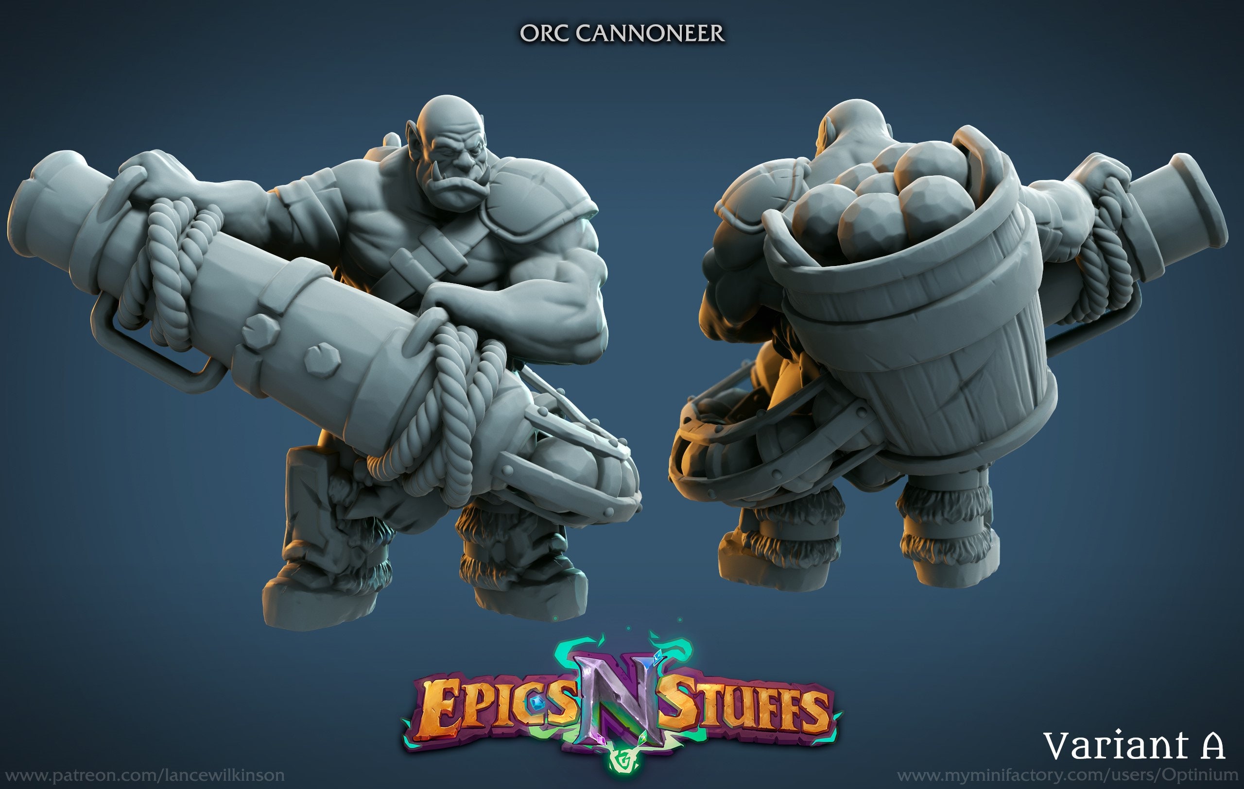 Orc Cannoneer Detailed, Primed Miniature for Tabletop Rpgs Sized 28mm ... Orc Cannoneer Detailed, Primed Miniature for Tabletop Rpgs Sized 28mm ...