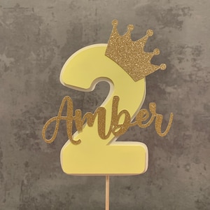 Princess and Prince Number Two Children's 2nd Birthday Cake Topper ...