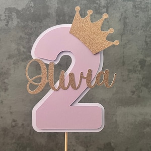 Princess and Prince Number Two Children's 2nd Birthday Cake Topper ...