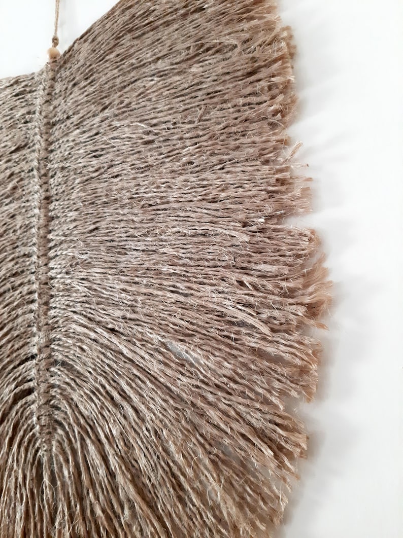Deepb Jute Wall Decor Handmade Jute Feather Natural Wall Art Jute Wall ...