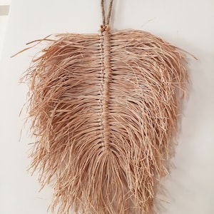 Deepb Raffia Leaf Wall Decor - 2 Pieces - Natural Raffia Wall Hanging ...