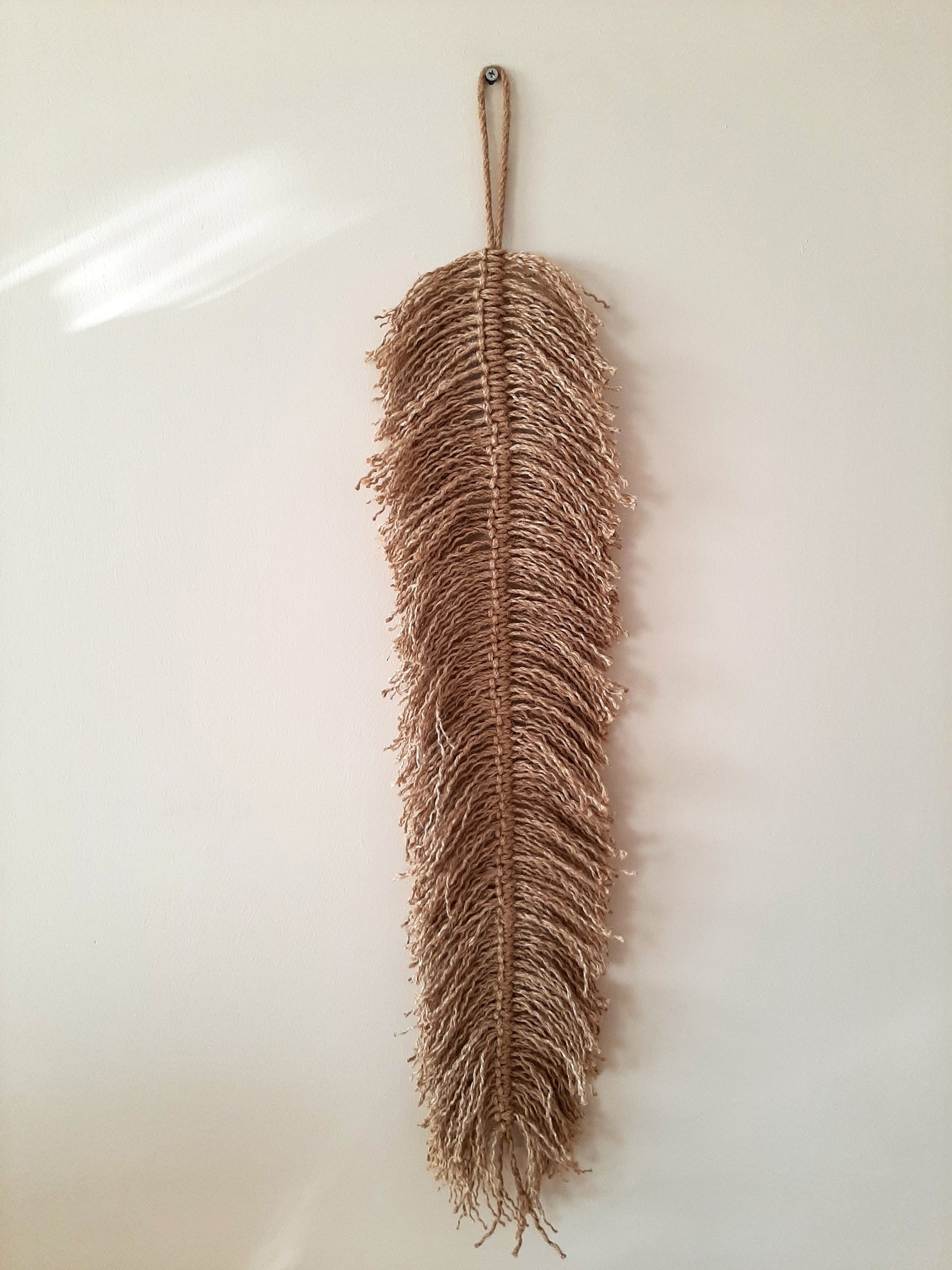 Deepb Jute Boho Feather - Boho Leaf Wall Decor - Bohemian Wall Hanging ...