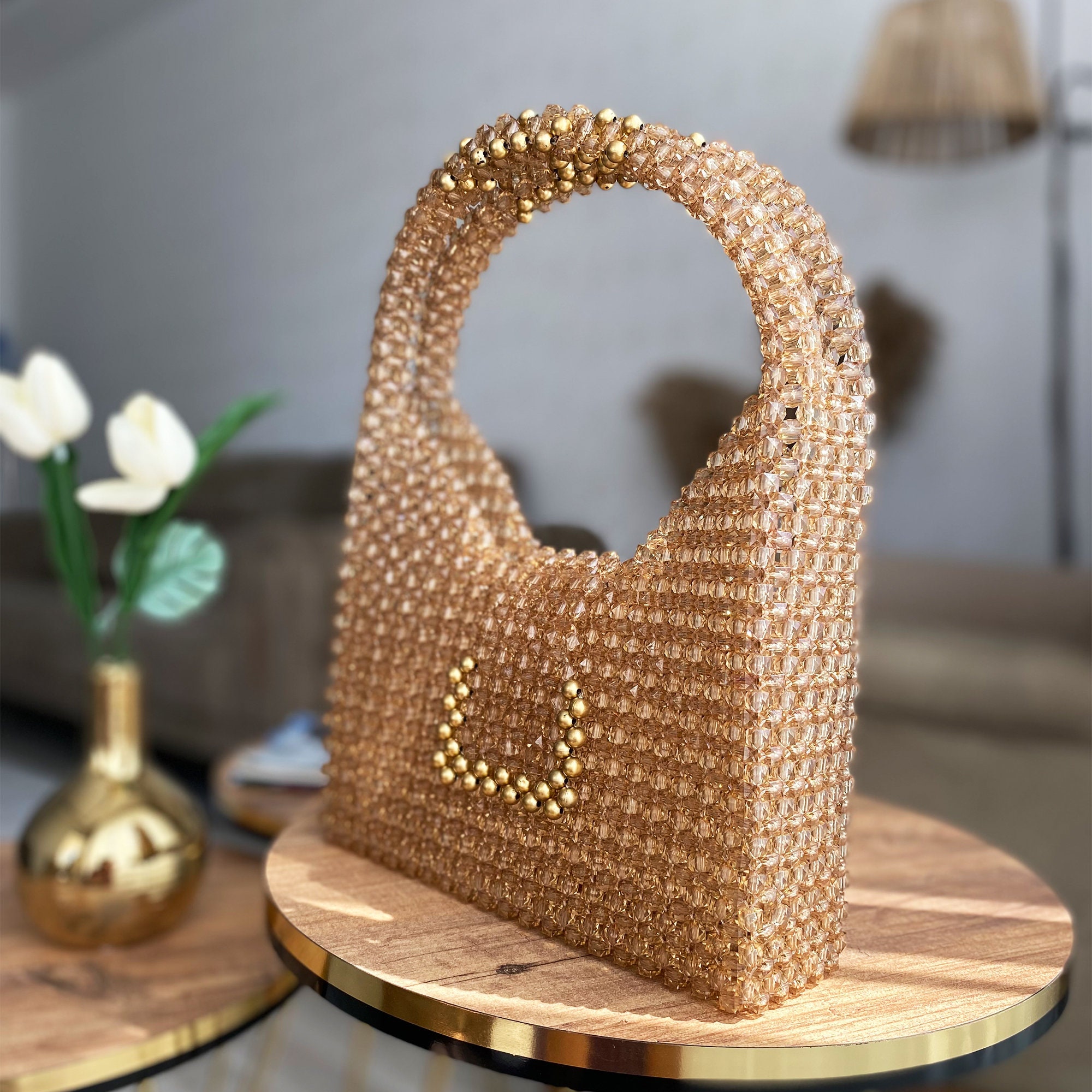 Beaded Bag Pearl Beaded Bag Handle Bag Women's Hand Bag Handbags Bead ...