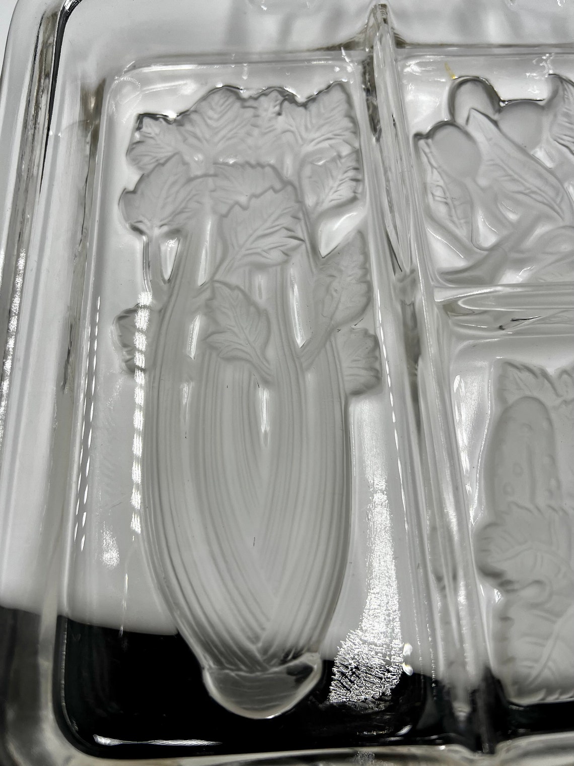 Imperial Glass Frosted Square Divided Handled Relish Dish. - Etsy