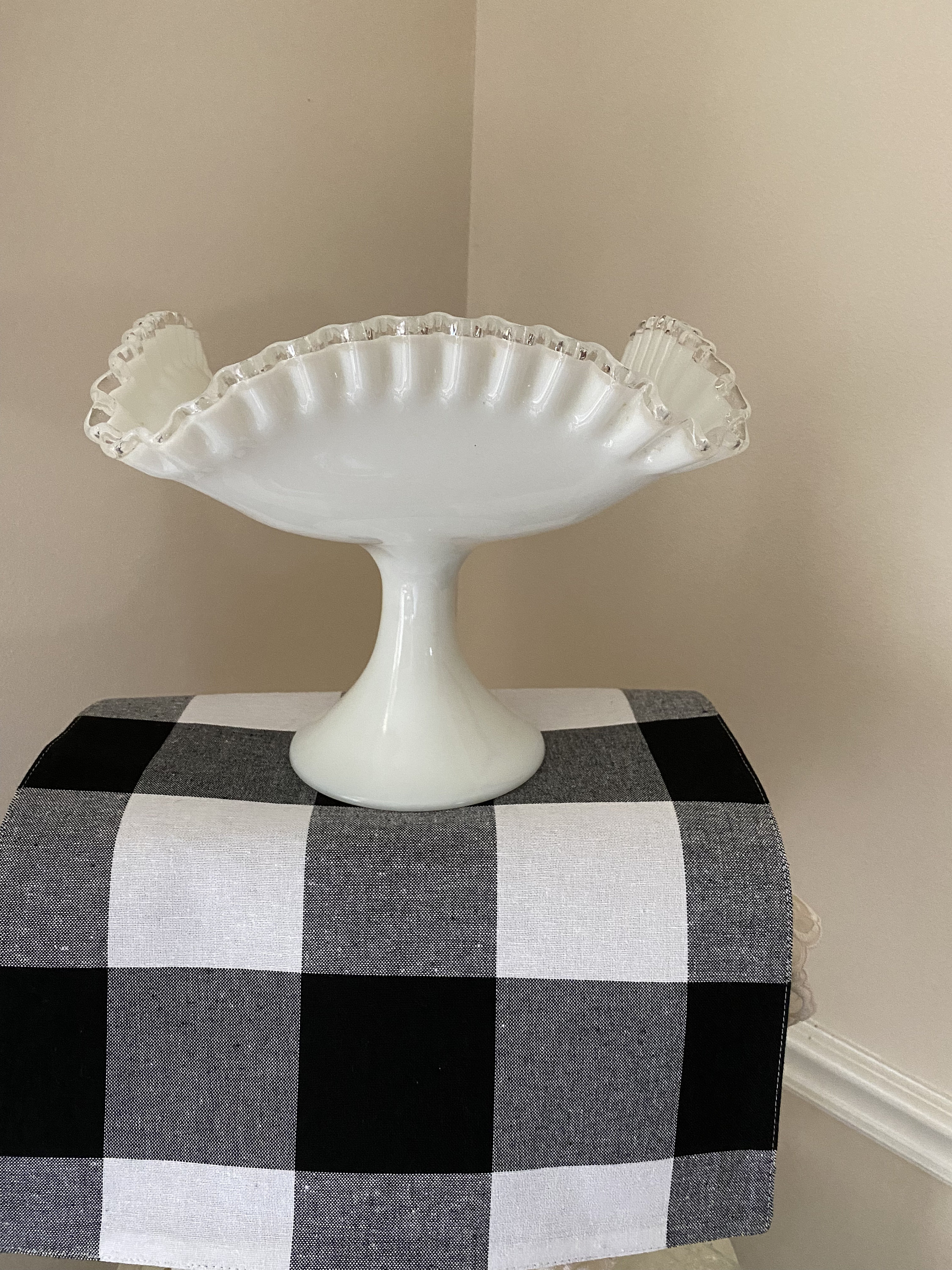 Fenton Silvercrest Milk Glass Compote. - Etsy