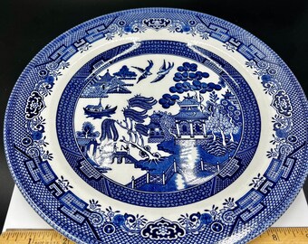 Churchill Blue Willow Plate - Etsy