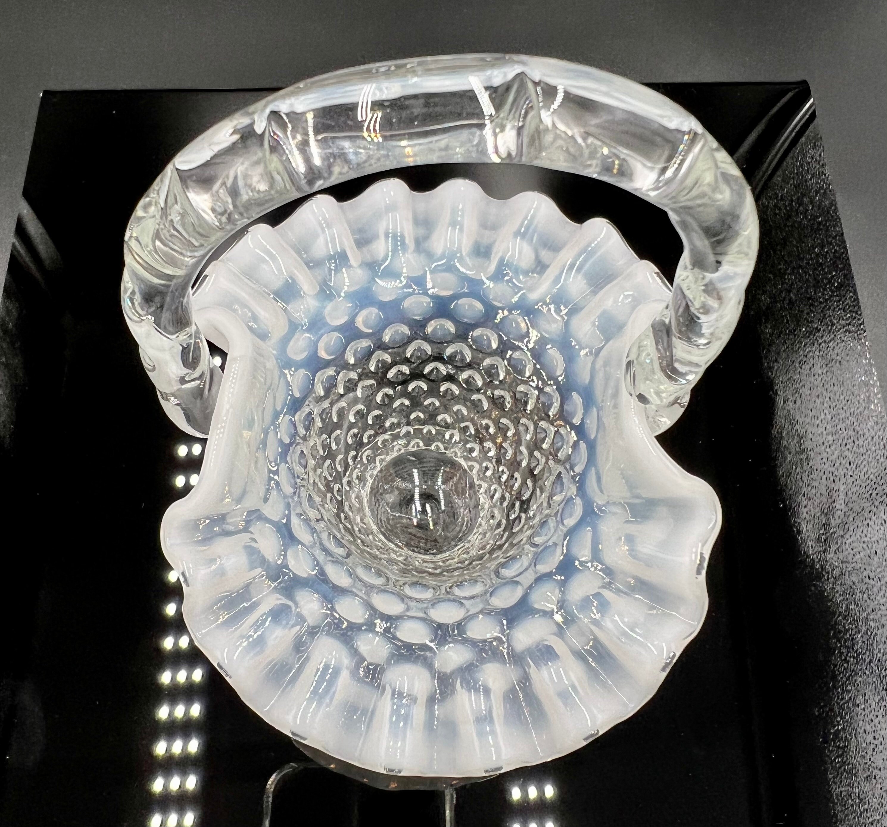 Fenton Moonstone Opalescent Hobnail Glass Basket - Etsy