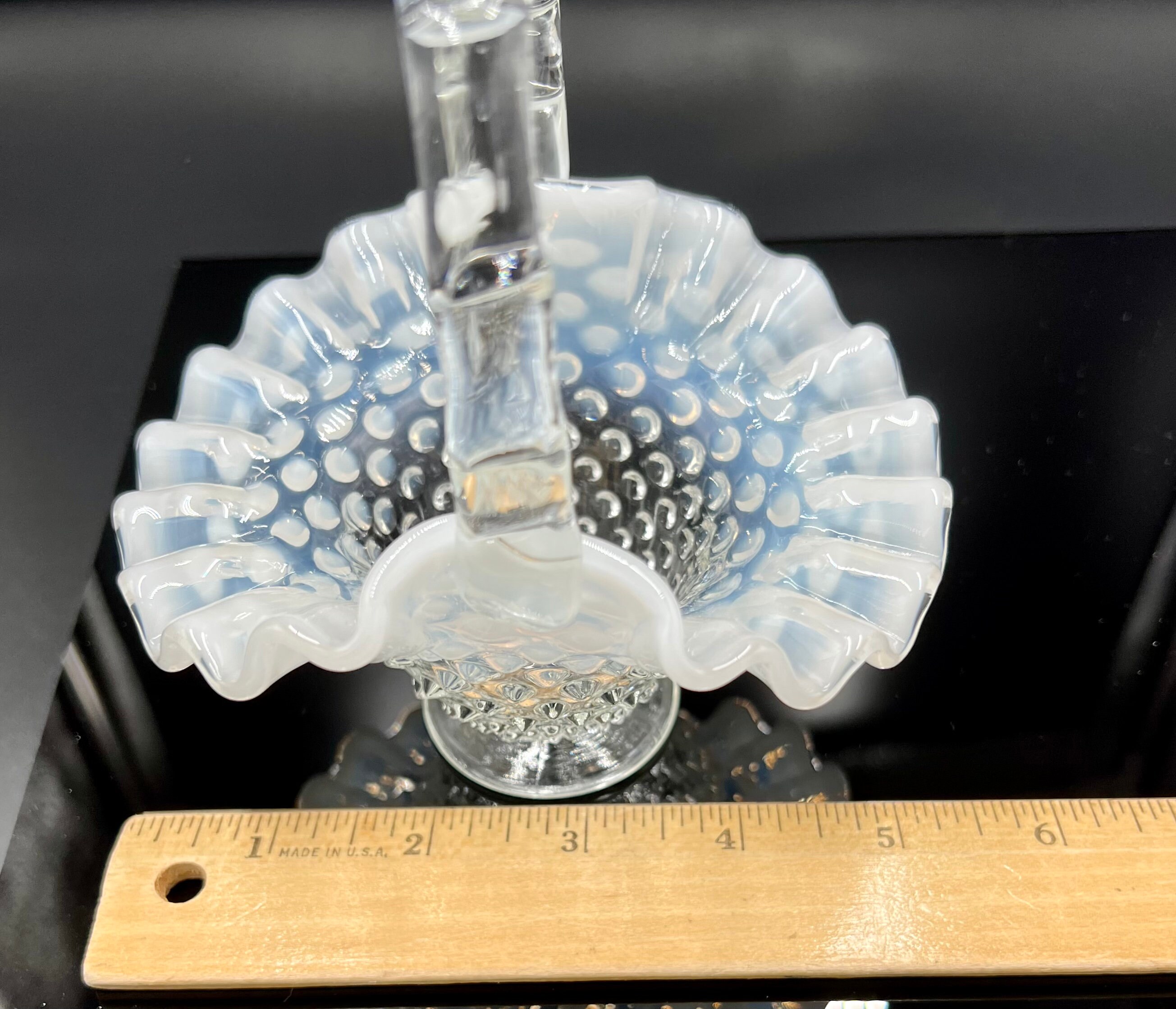 Fenton Moonstone Opalescent Hobnail Glass Basket - Etsy