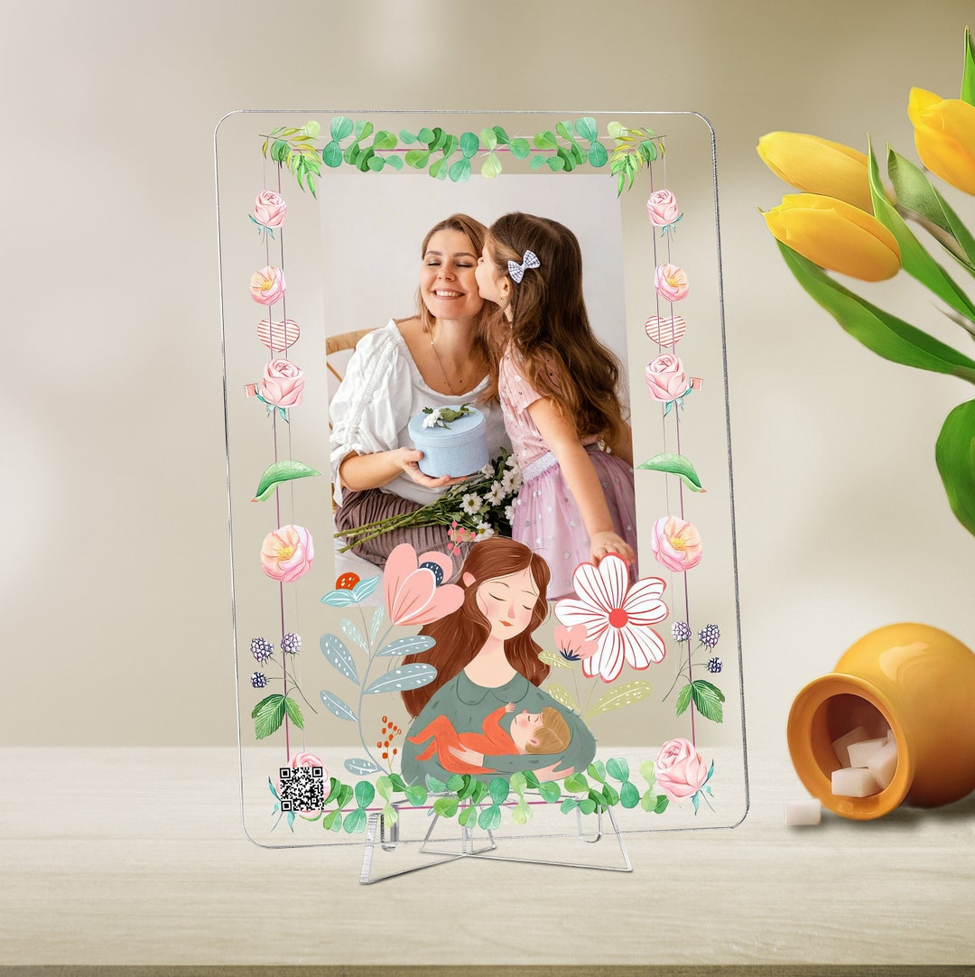 Custom Acrylic Photo Plaque With QR Code, Mommy and Me Frame ...