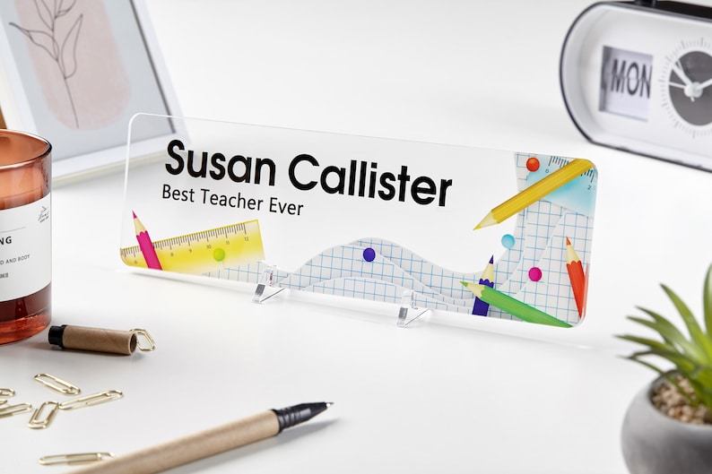 Teacher Desk Name Plate, Custom Name Plate for Desk, Teacher ...